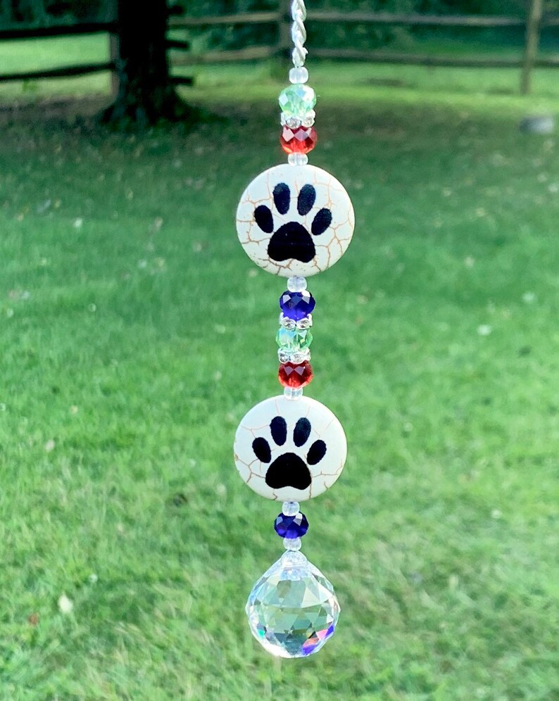 Dog Paw Rear View Mirror CharmAnimal Paw Print Sun | Etsy