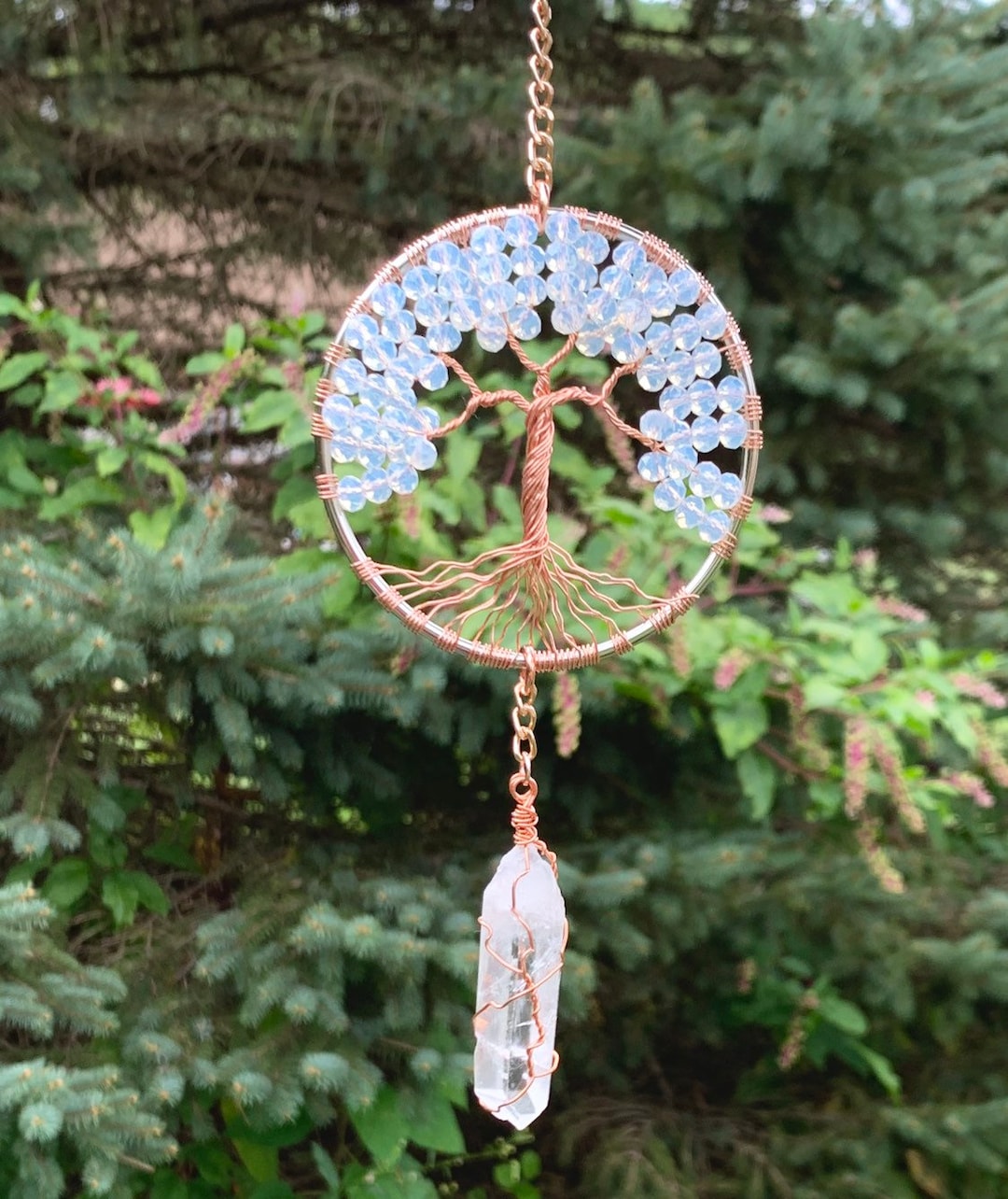 Crystal Tree of Life Sun Catcher,quartz,moonstone Wire Wrapped Crystal ...