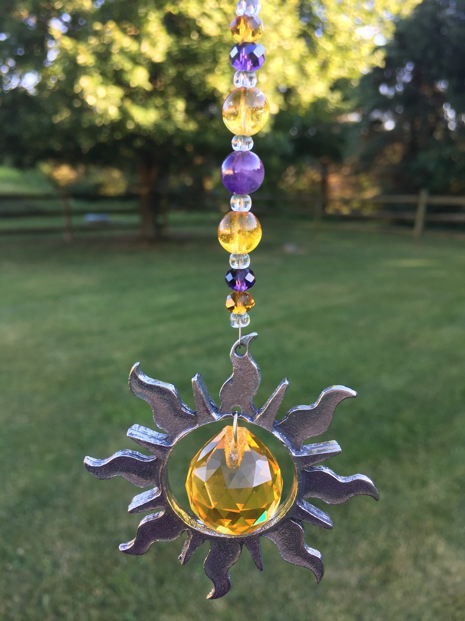 Rear View Mirror Crystal Car Charmcitrineamethyst Sun Window | Etsy