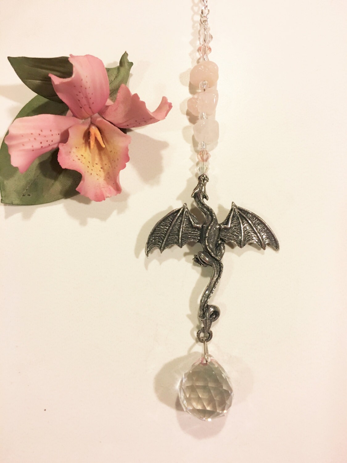 Rear View Mirror Dragon Gemstone Car CharmPewter Dragon Sun | Etsy