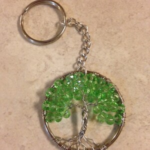 Green Crystal Tree of Life Key Chain,bonsai Wire Key Chain,green ...