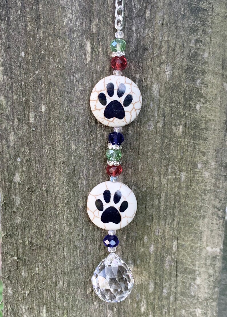 Dog Paw Rear View Mirror CharmAnimal Paw Print Sun | Etsy