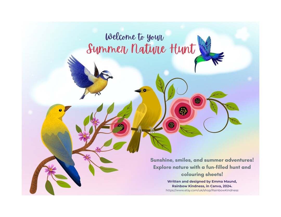 Kids Summer Activity Bundle Printable Summer Nature Hunt and Crafts - Etsy