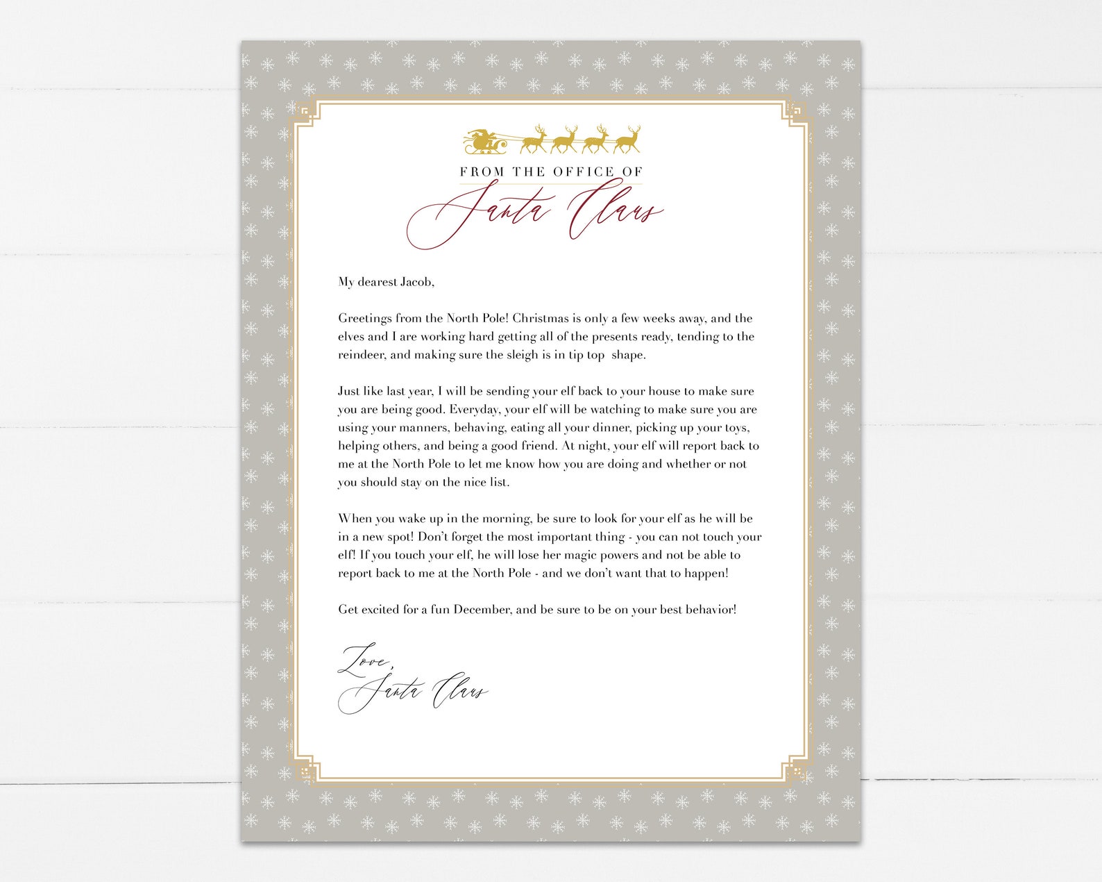 Editable Official Elf Letter Pack for Christmas From Santa - Etsy