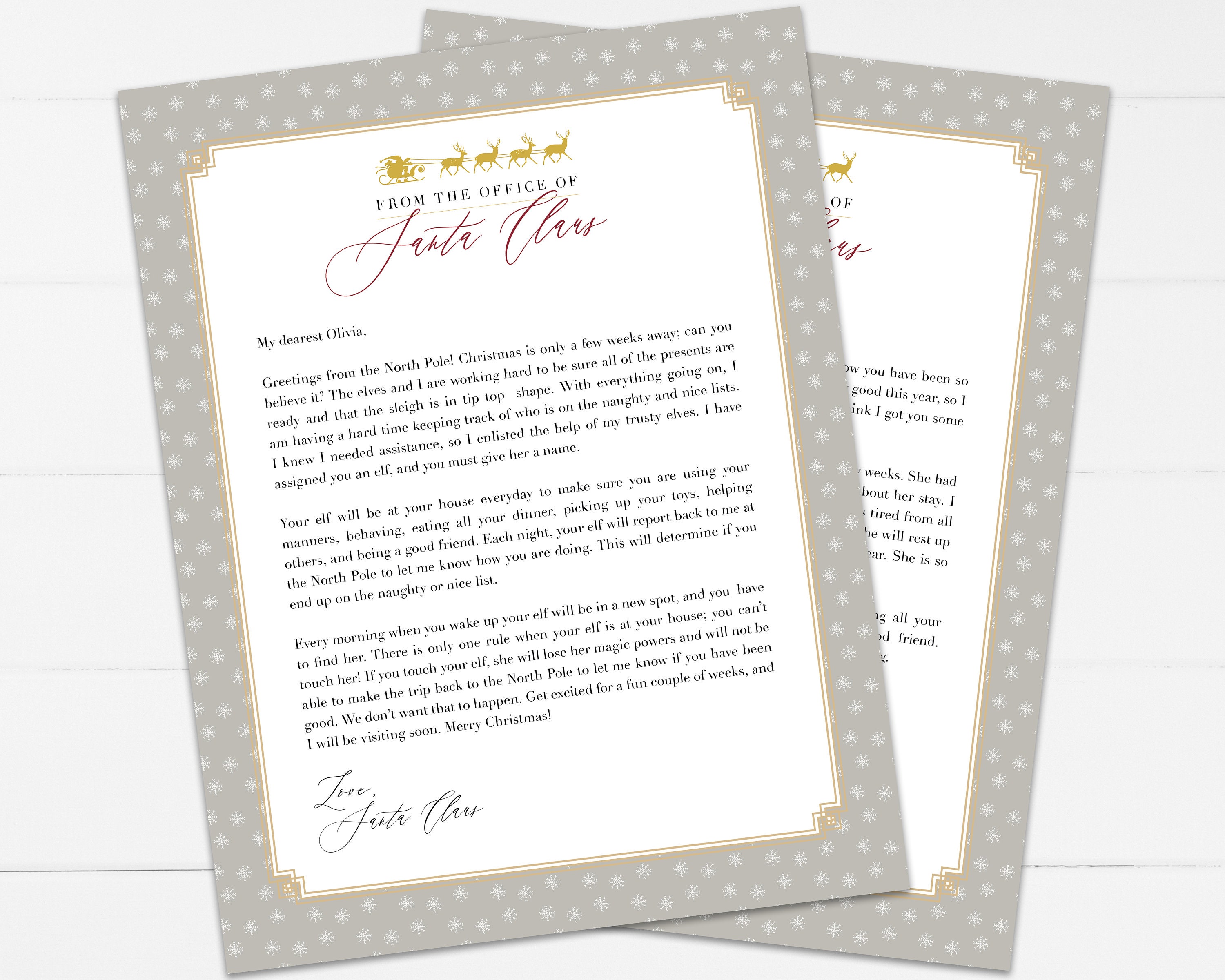 Editable Official Elf Letter Pack for Christmas From Santa, Includes ...