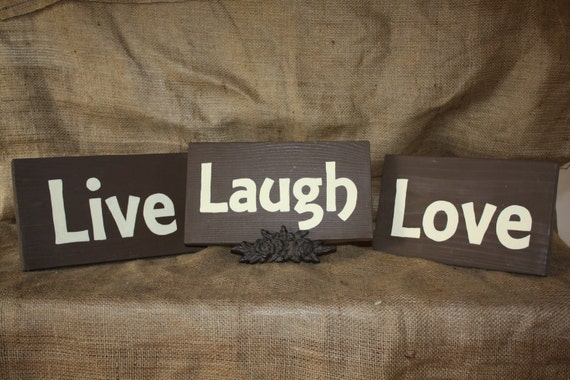 Items similar to Live, Laugh, Love (set of 3 signs) - 10" x 6.75" on Etsy