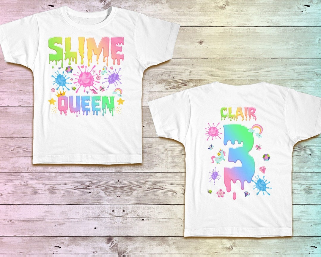 Slime Birthday Shirt, Slime Birthday Party, Slime Queen Pastel Birthday ...