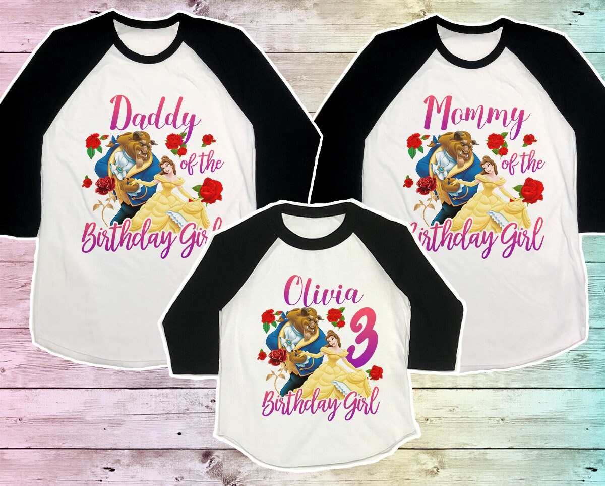 Belle Birthday Shirt, Disney Princess Belle Family Birthday Shirt ...