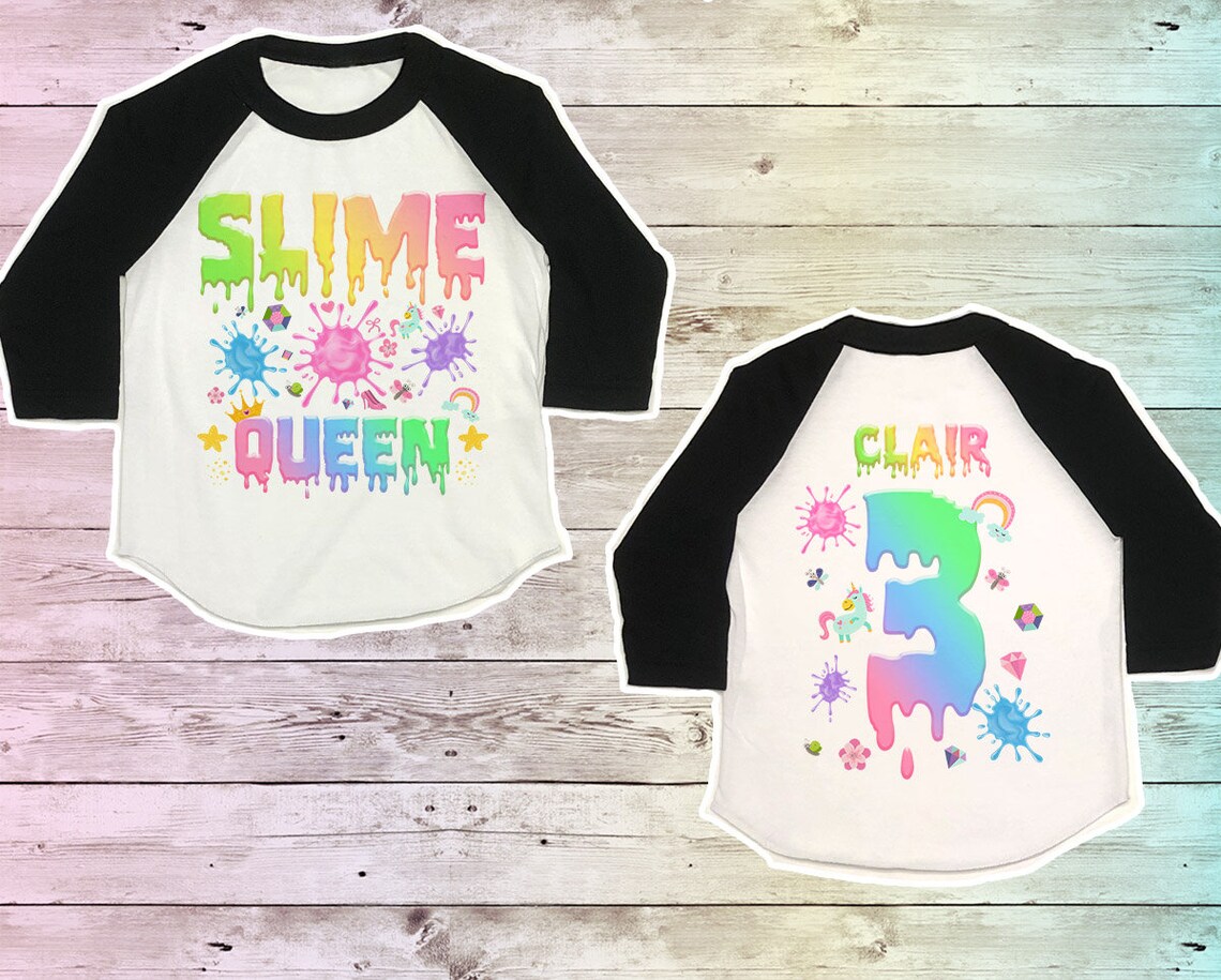 Slime Birthday Shirt Slime Birthday Party Slime Queen Pastel | Etsy