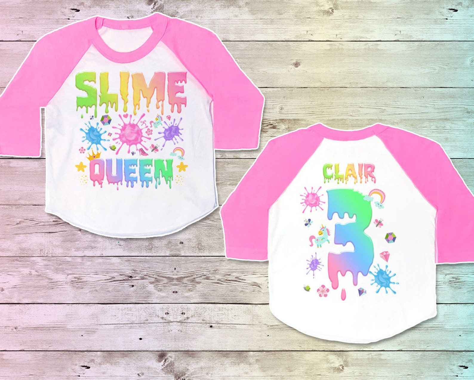 Slime Birthday Shirt Slime Birthday Party Slime Queen Pastel | Etsy