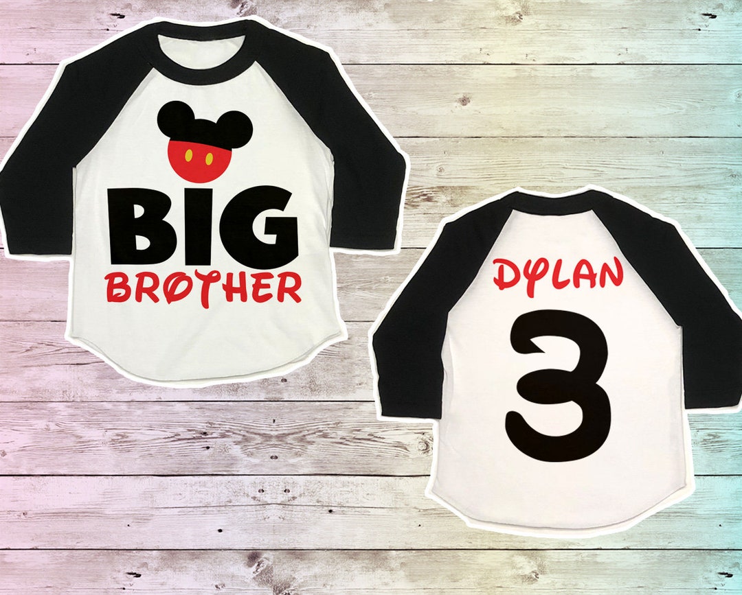 Big Brother Disney Shirt, Big Brother Mickey Raglan, Personalized ...