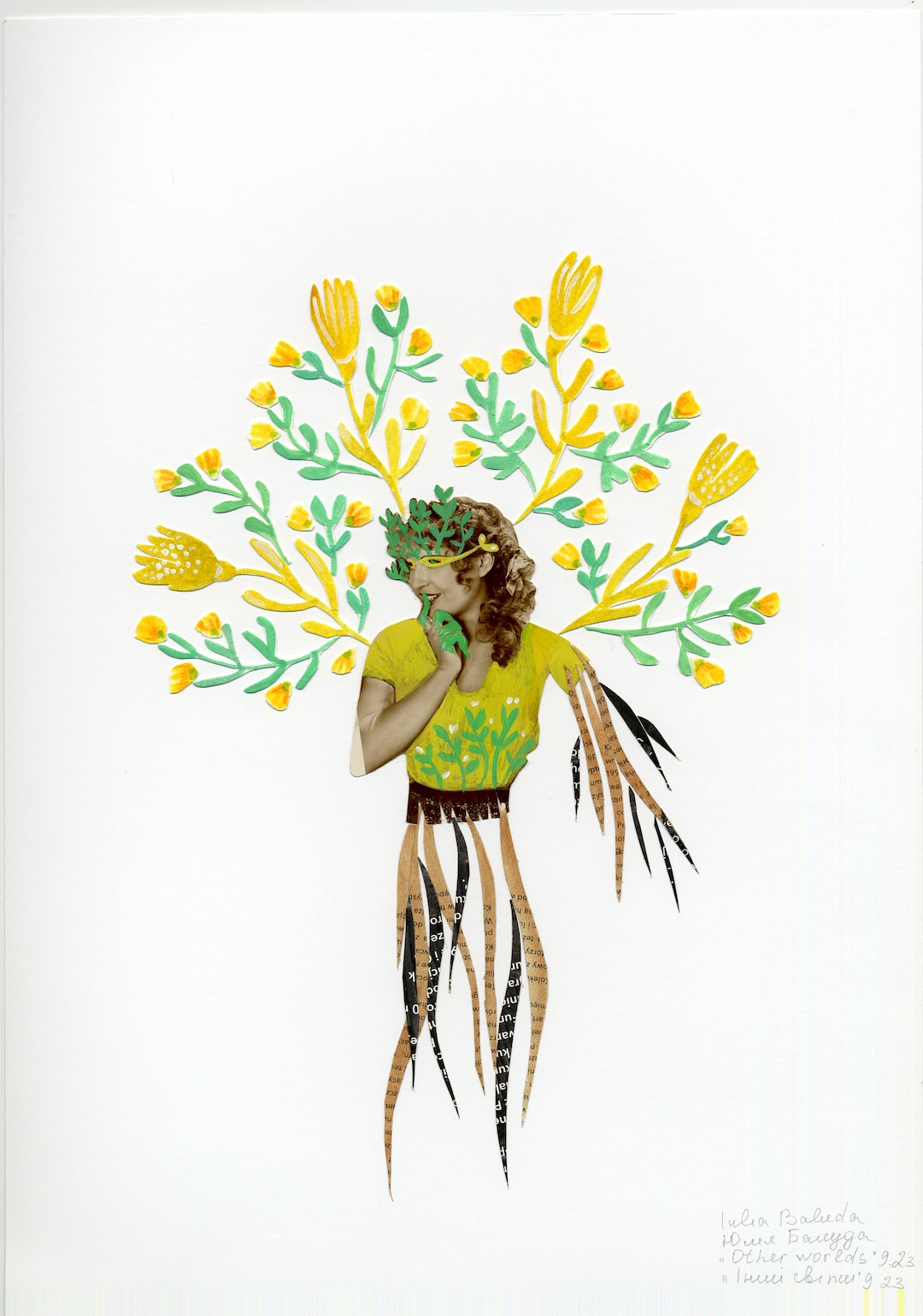 Original Collage Art flirt Art on Paper Series Other Worlds 9 Single ...