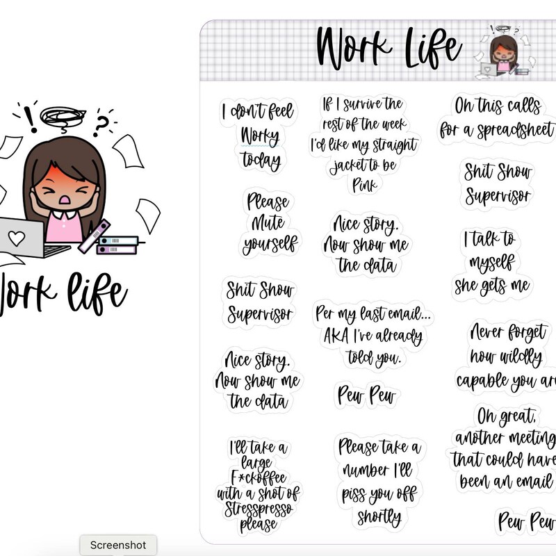 Snarky Stickers - Etsy