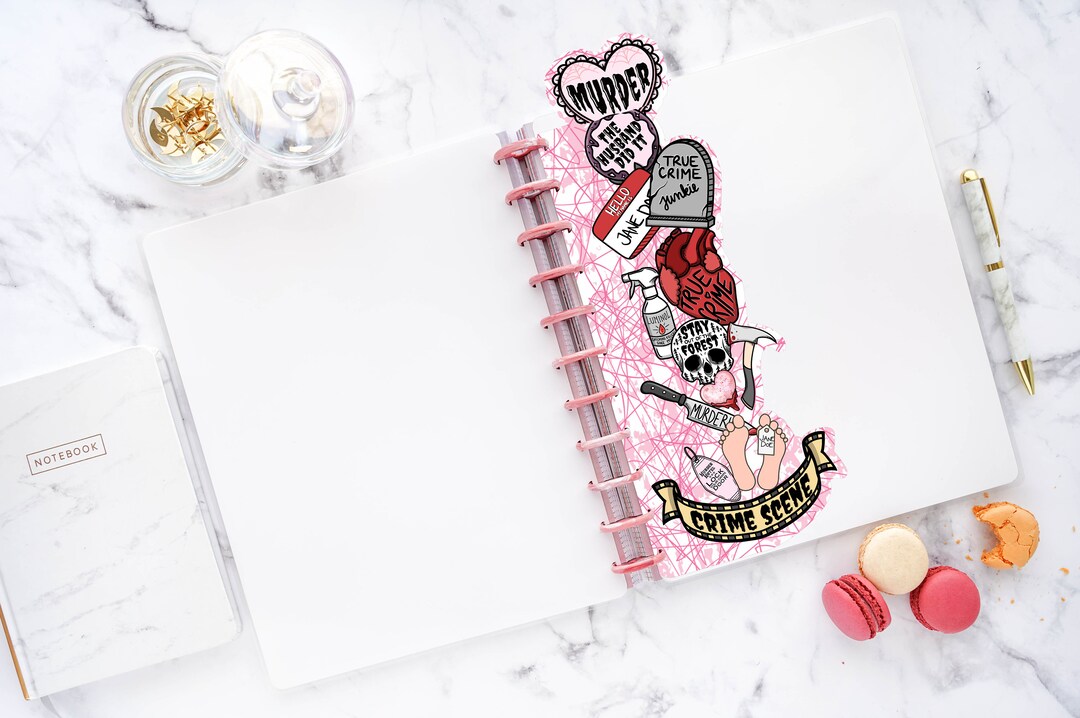 True Crime Themed Stacked Bookmark for Happy Planner - Etsy