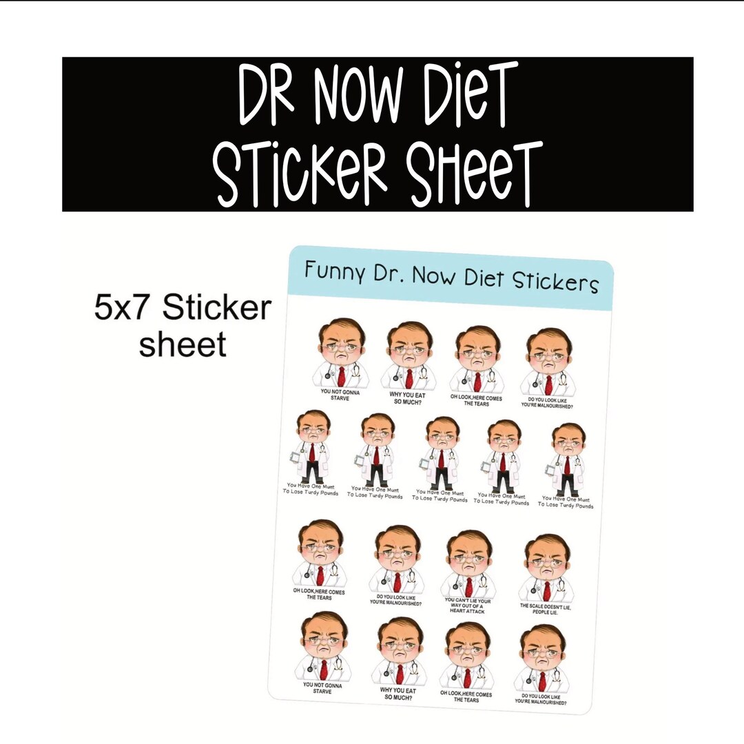 Humorous Dr. Now Inspired Diet Stickers for Your Planner or Calendar ...