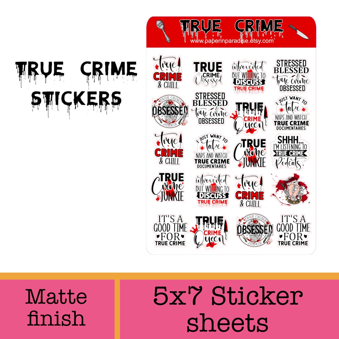 True Crime Stickers For Your Planner Or Calendar Filofax Happy Planner Janes Agenda