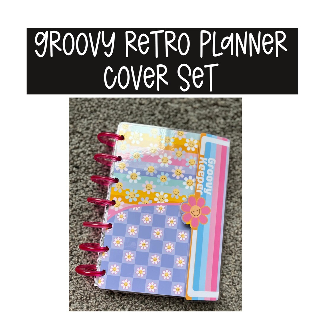 Retro Groovy Inspired Cover "planner Keeper" Style With Flap Enclosure ...