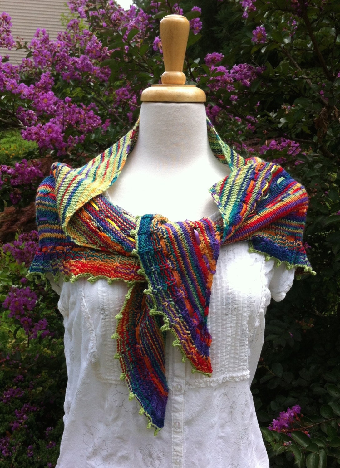 Stripes & Ribbons Shawl (knitting Pattern). Detailed Pattern for ...