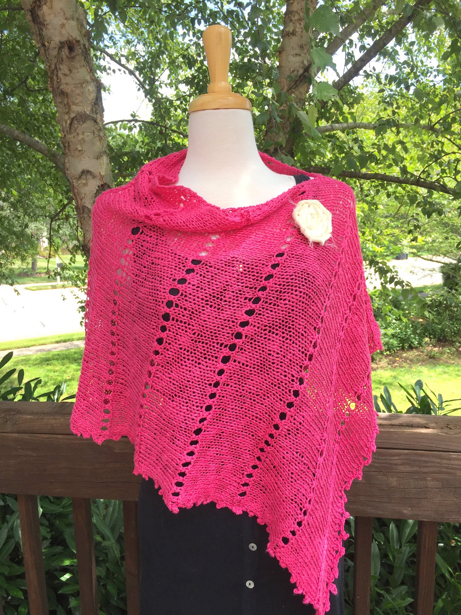 Breasy Picot Poncho (knitting Pattern). Detailed Pattern for Knitting ...