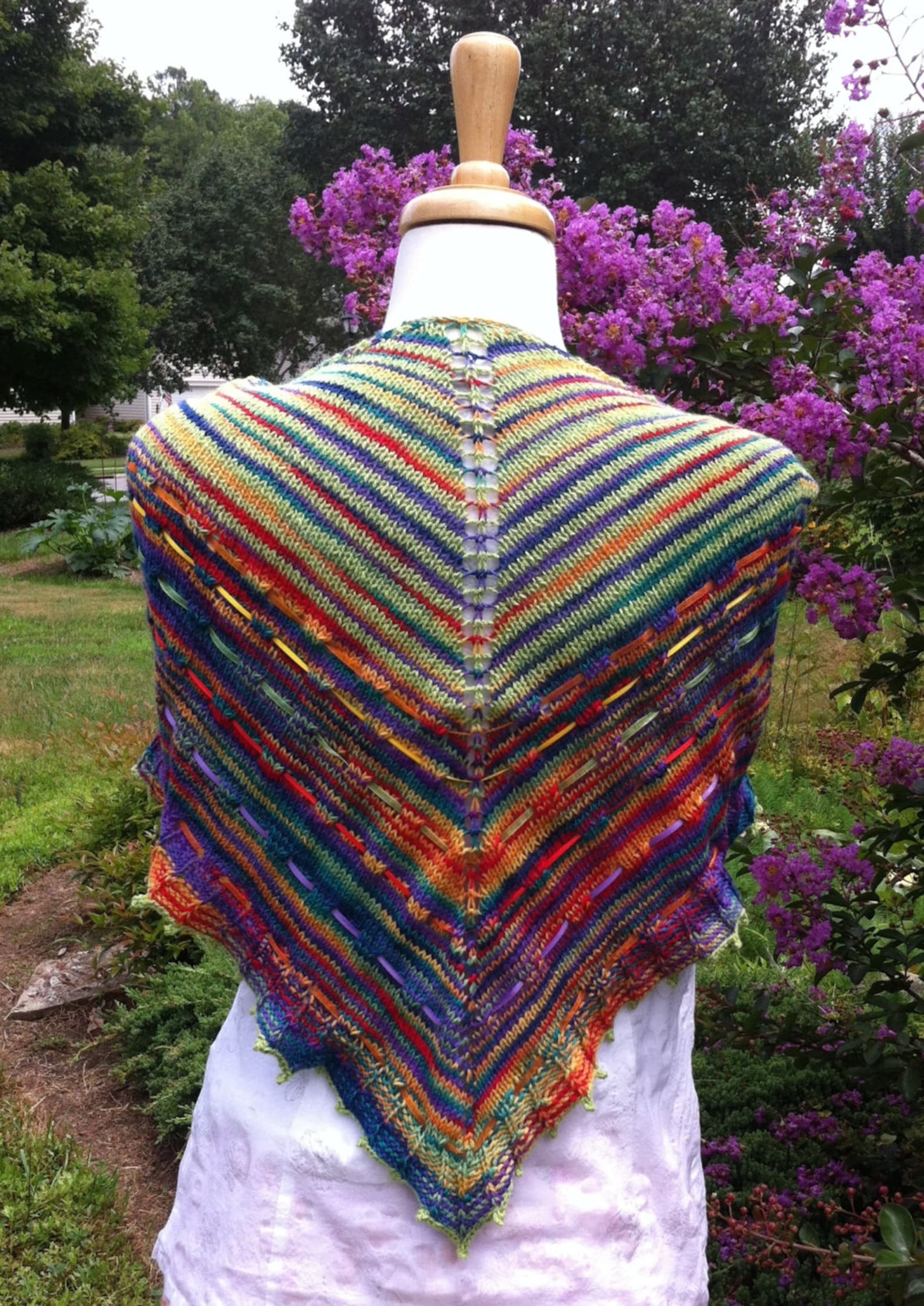 Stripes & Ribbons Shawl (knitting Pattern). Detailed Pattern for ...