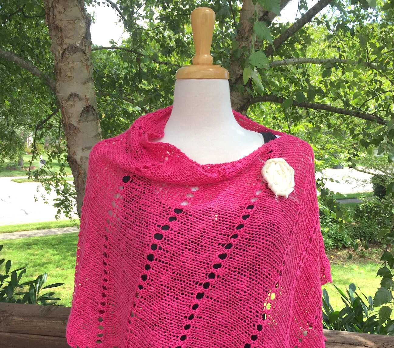Breasy Picot Poncho (knitting Pattern). Detailed Pattern for Knitting ...