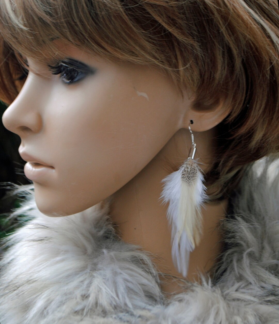 White Feather Earrings Natural Feather Earrings Real Feather Earrings ...
