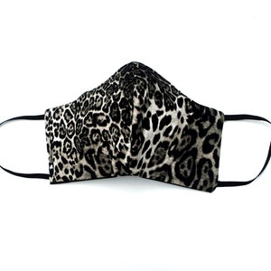 Leopard Print Face Mask Made From 100% Cotton Fabric Snow Leopard ...