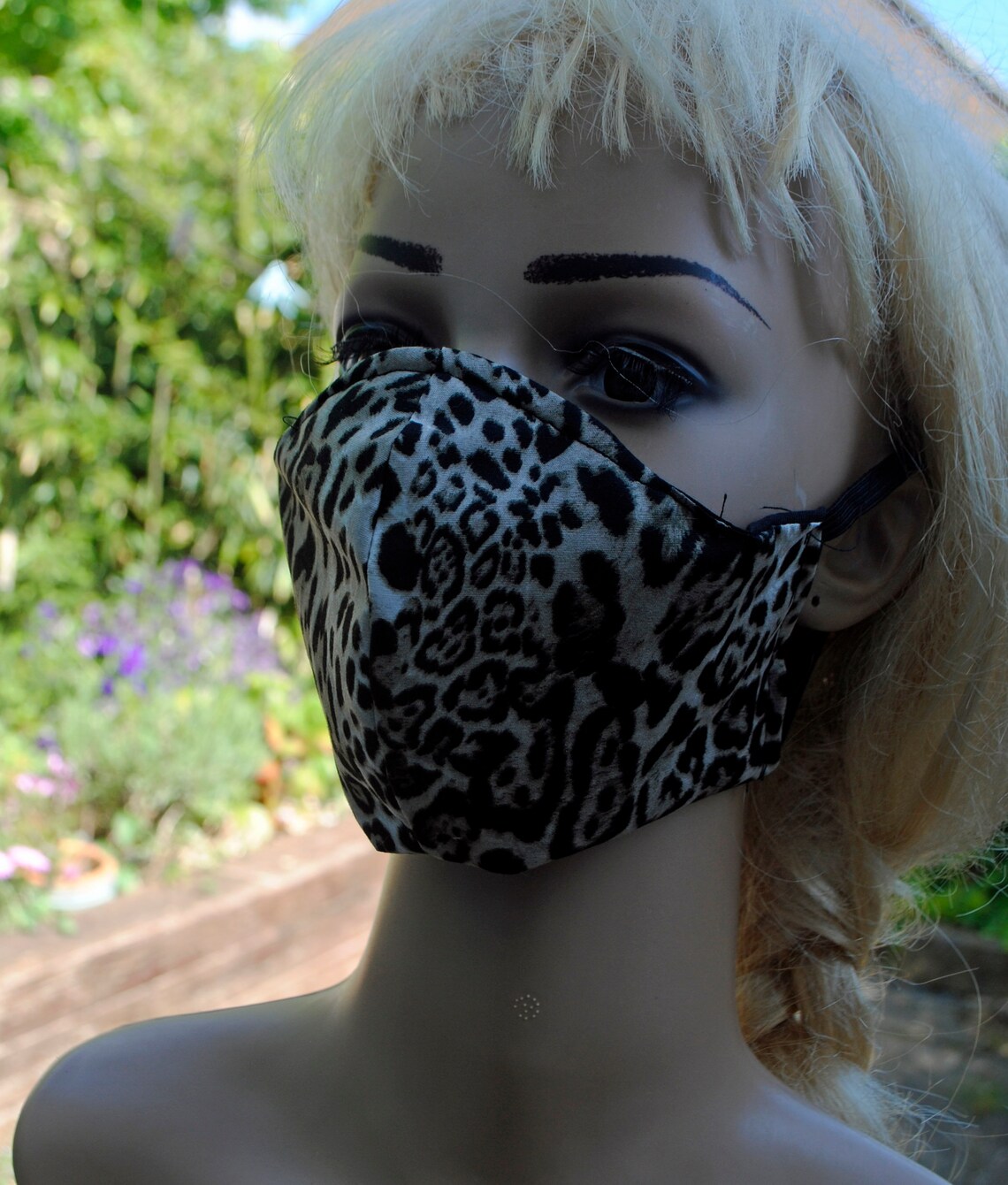 Leopard Print Face Mask made from 100% Cotton fabric Snow | Etsy