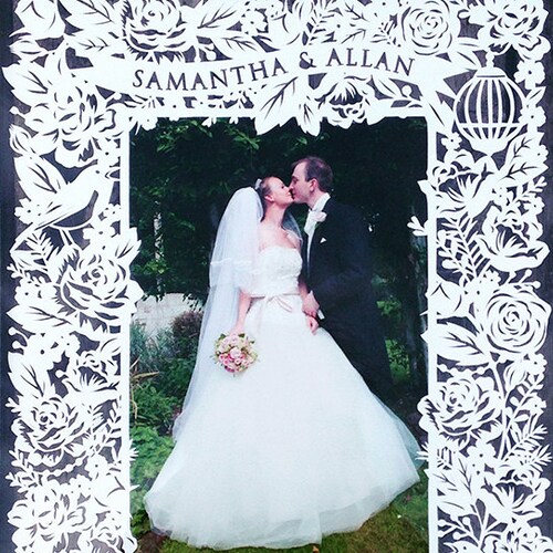 Papercut Photo Frame Template for Wedding Day / First Wedding - Etsy