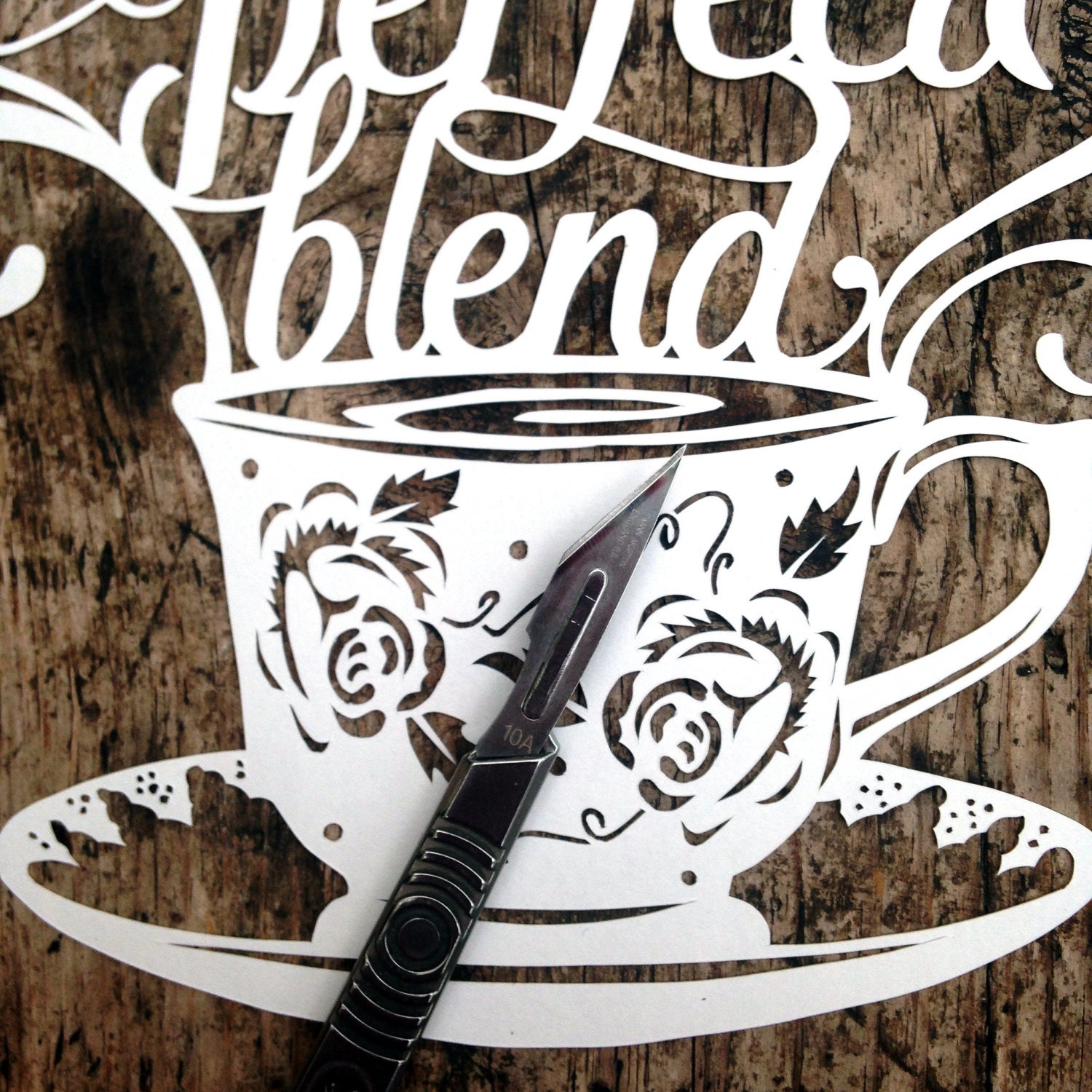 Papercut Template 'coffee and Friends Make the Perfect - Etsy UK