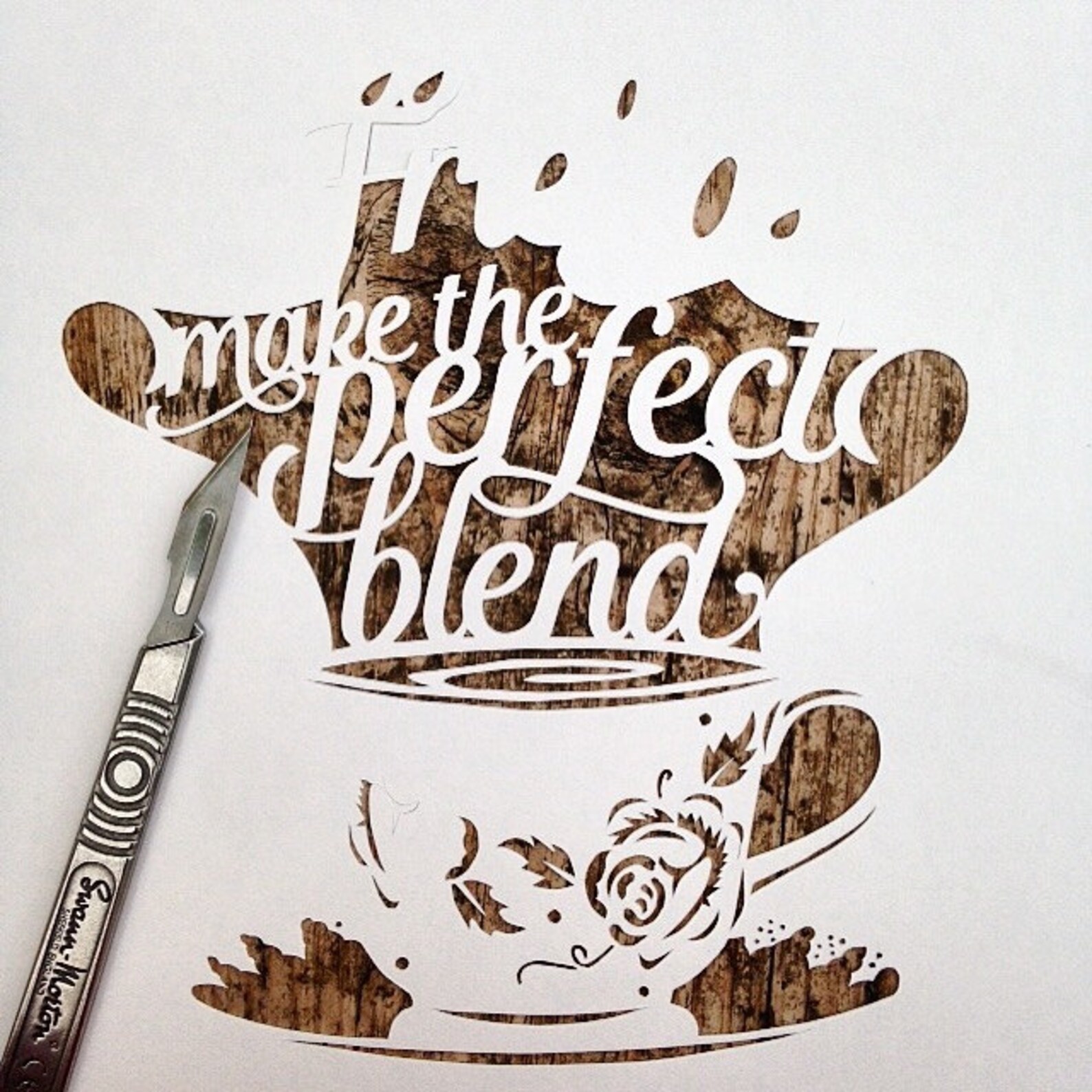 Papercut Template 'coffee and Friends Make the Perfect | Etsy UK