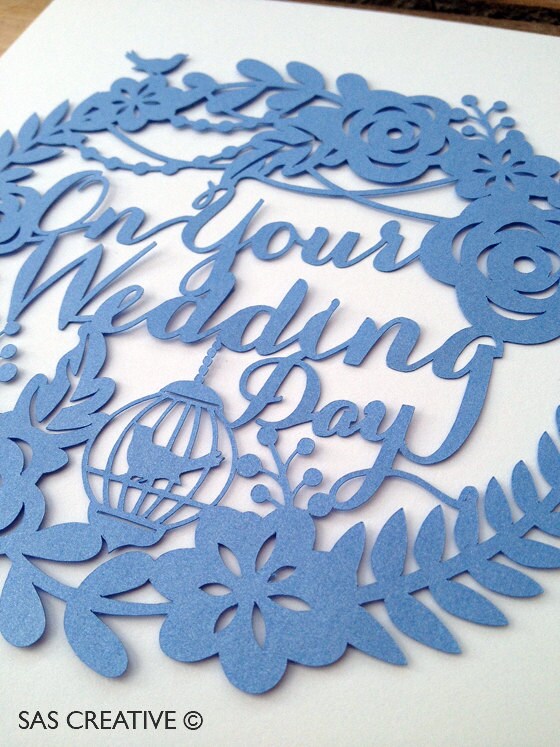 Papercut Template 'on Your Wedding Day' PDF Jpeg Svg - Etsy