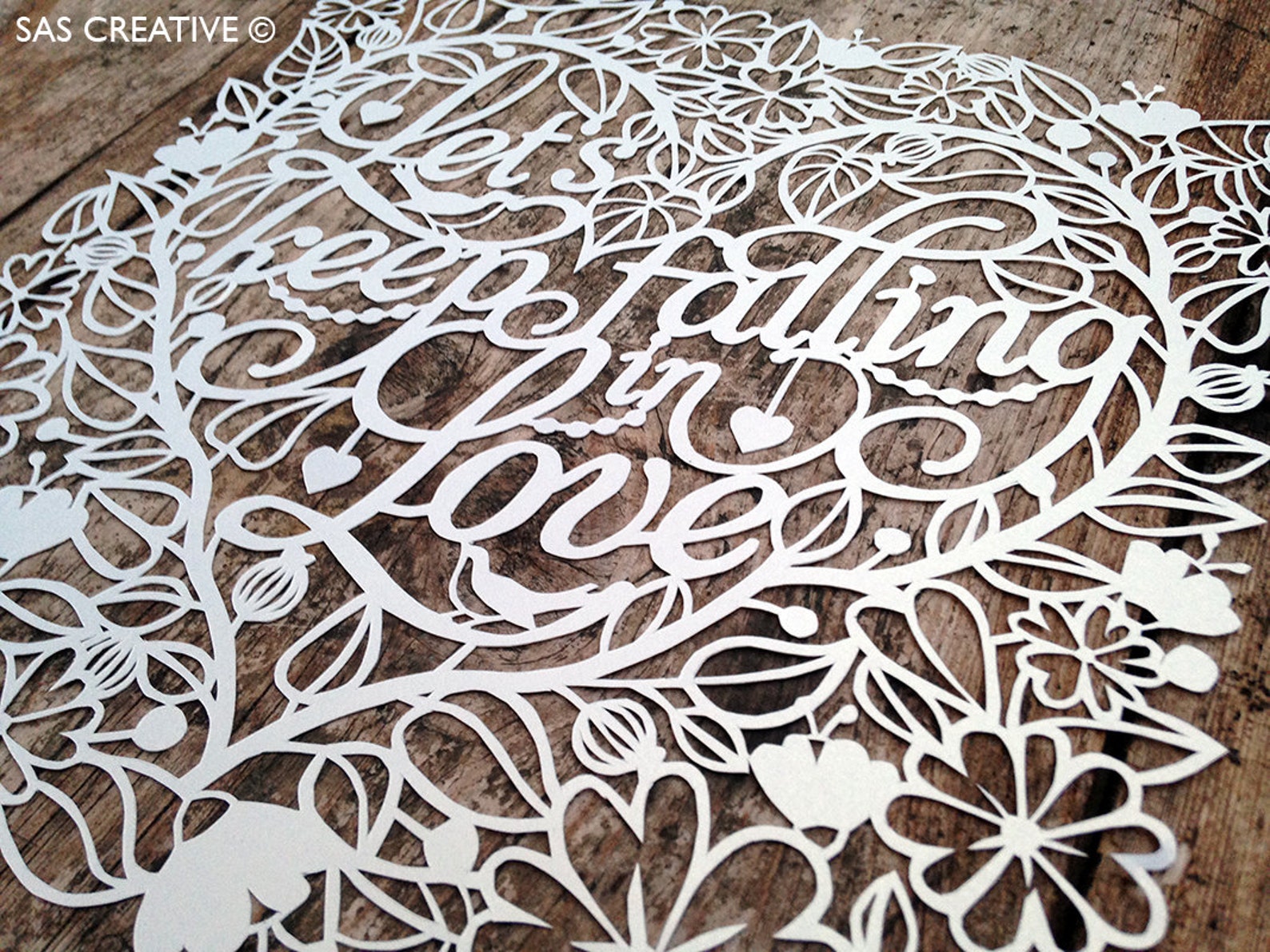 Papercut Template 'let's Keep Falling in Love' - Etsy UK