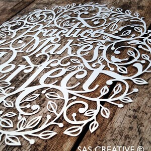 Papercut Template 'practice Makes Perfect' Printable PDF JPEG for ...