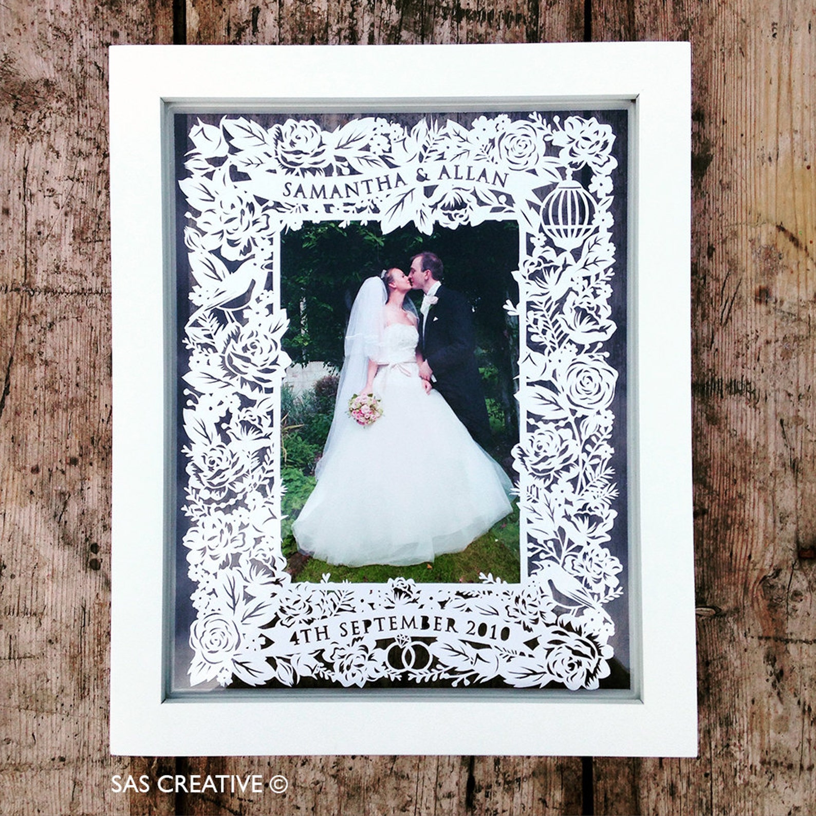 Wedding Photo Frame Papercut Template (PDF or SVG) - Etsy UK