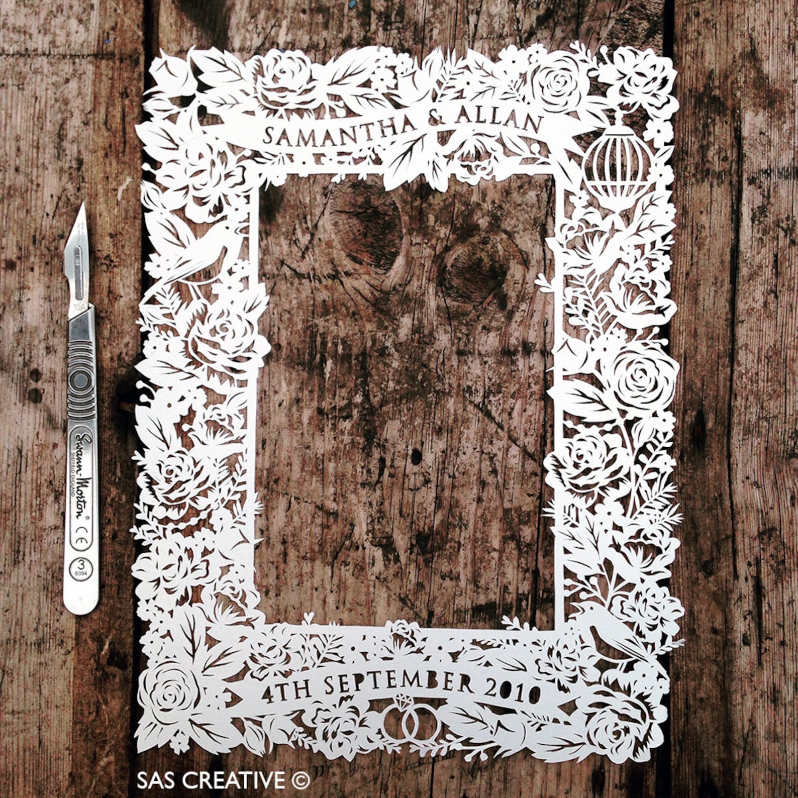 Wedding Photo Frame Papercut Template (PDF or SVG) - Etsy UK