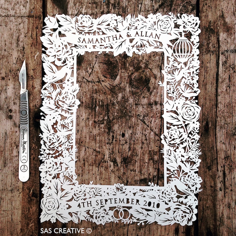 Papercut Photo Frame Template for Wedding Day / First Wedding - Etsy UK