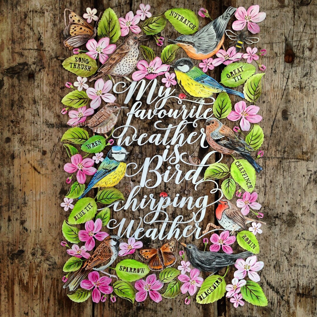 Papercut Template 'my Favourite Weather is Bird Chirping Weather' PDF ...