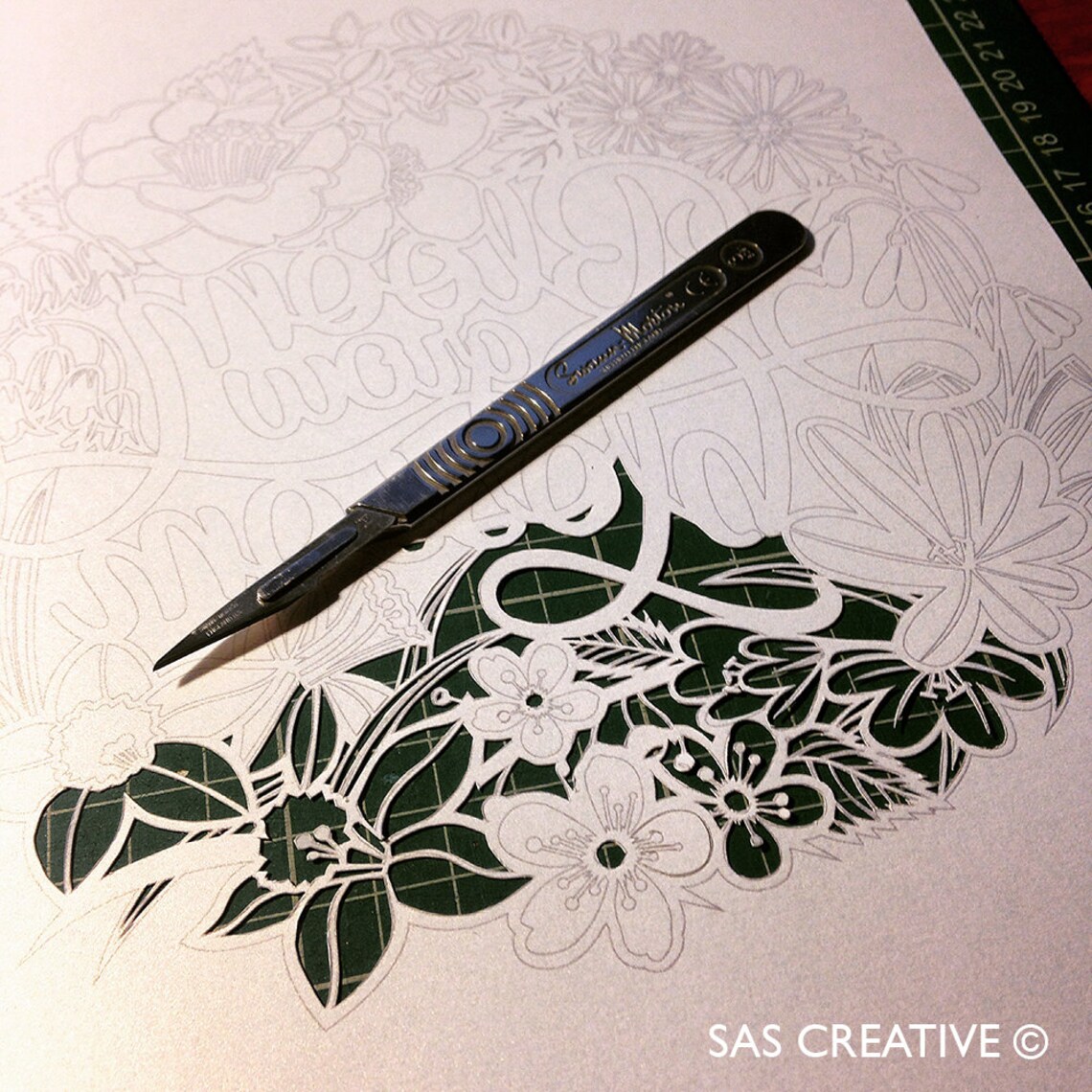 Papercut Template 'bloom Grow Blossom' Spring Easter Printable PDF JPEG ...