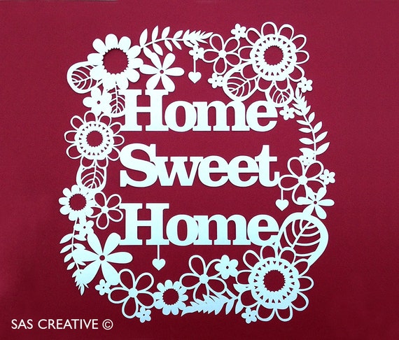 Papercut Template 'Home Sweet Home' Printable PDF JPEG | Etsy