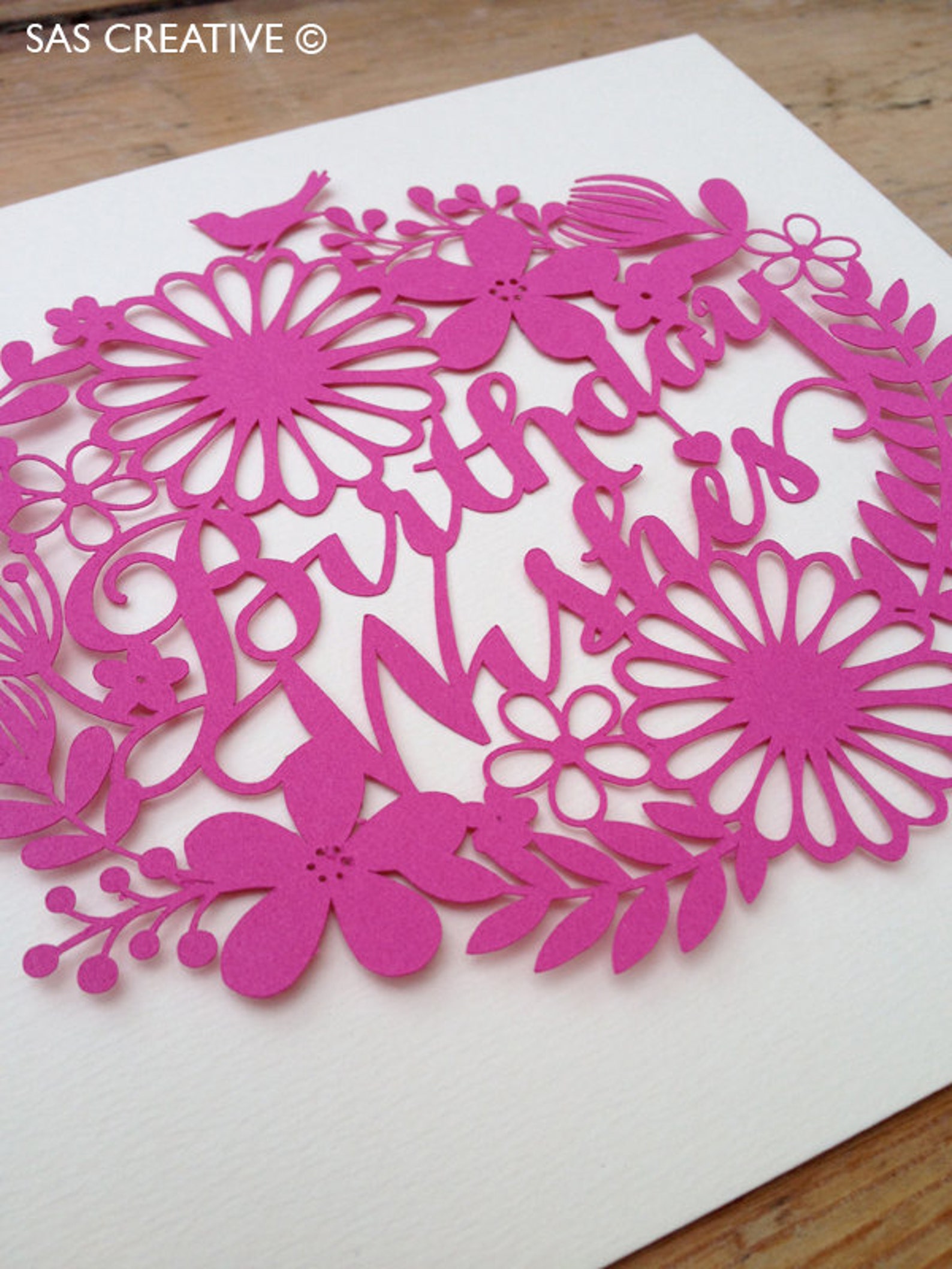 Papercut Template 'birthday Wishes' PDF Jpeg SVG Make Your Own DIY ...
