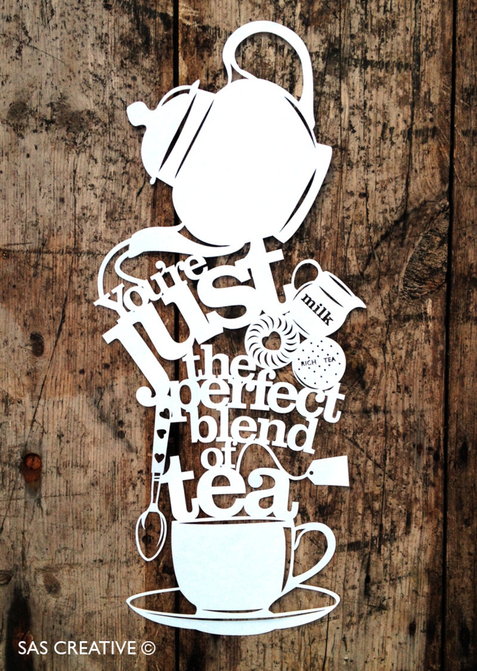 Papercut Template 'you're Just the Perfect Blend of - Etsy