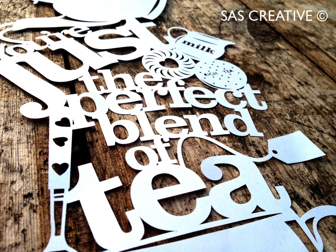 Papercut Template 'you're Just the Perfect Blend of - Etsy