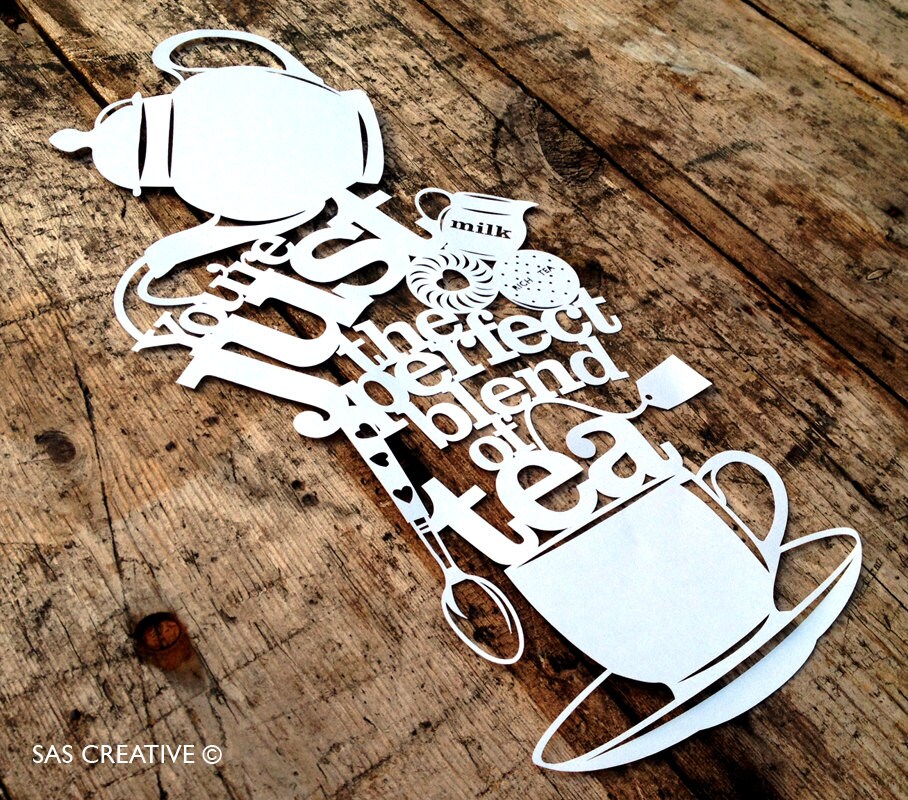 Papercut Template 'you're Just the Perfect Blend of - Etsy UK