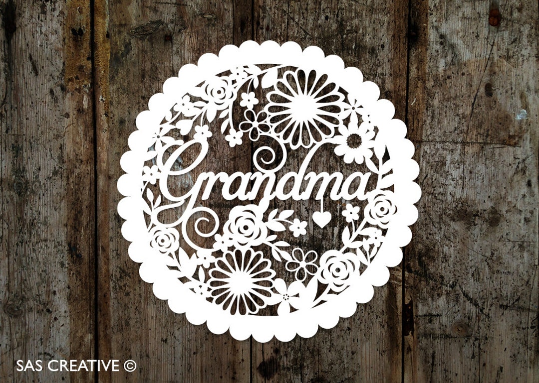 Papercut Template 'grandma' Mother's Day Papercut PDF Downloadable - Etsy