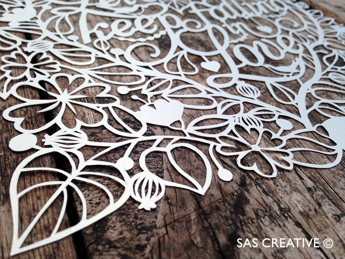 Papercut Template 'let's Keep Falling in Love' - Etsy UK