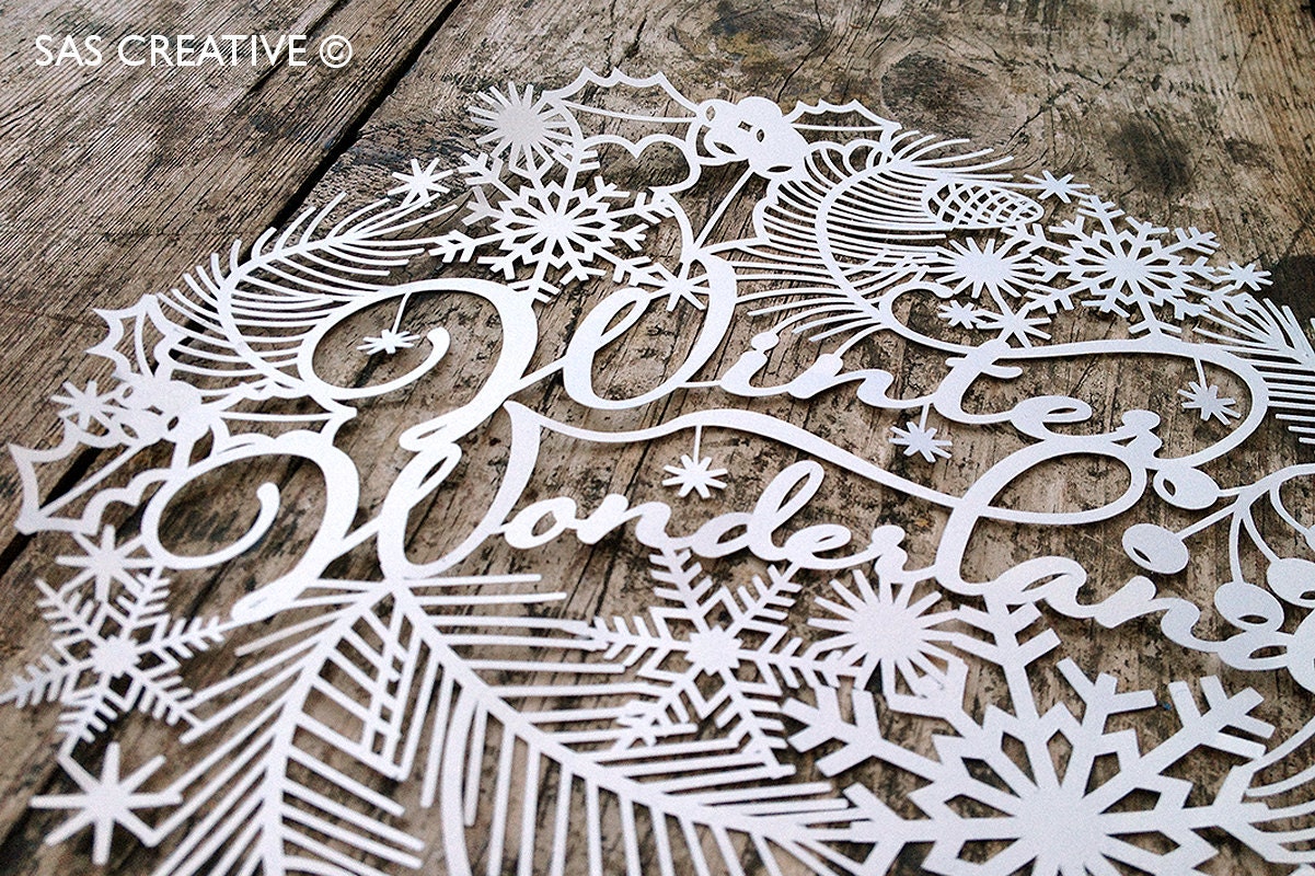 Winter Wonderland Papercut Template, Christmas SVG, PDF (digital ...