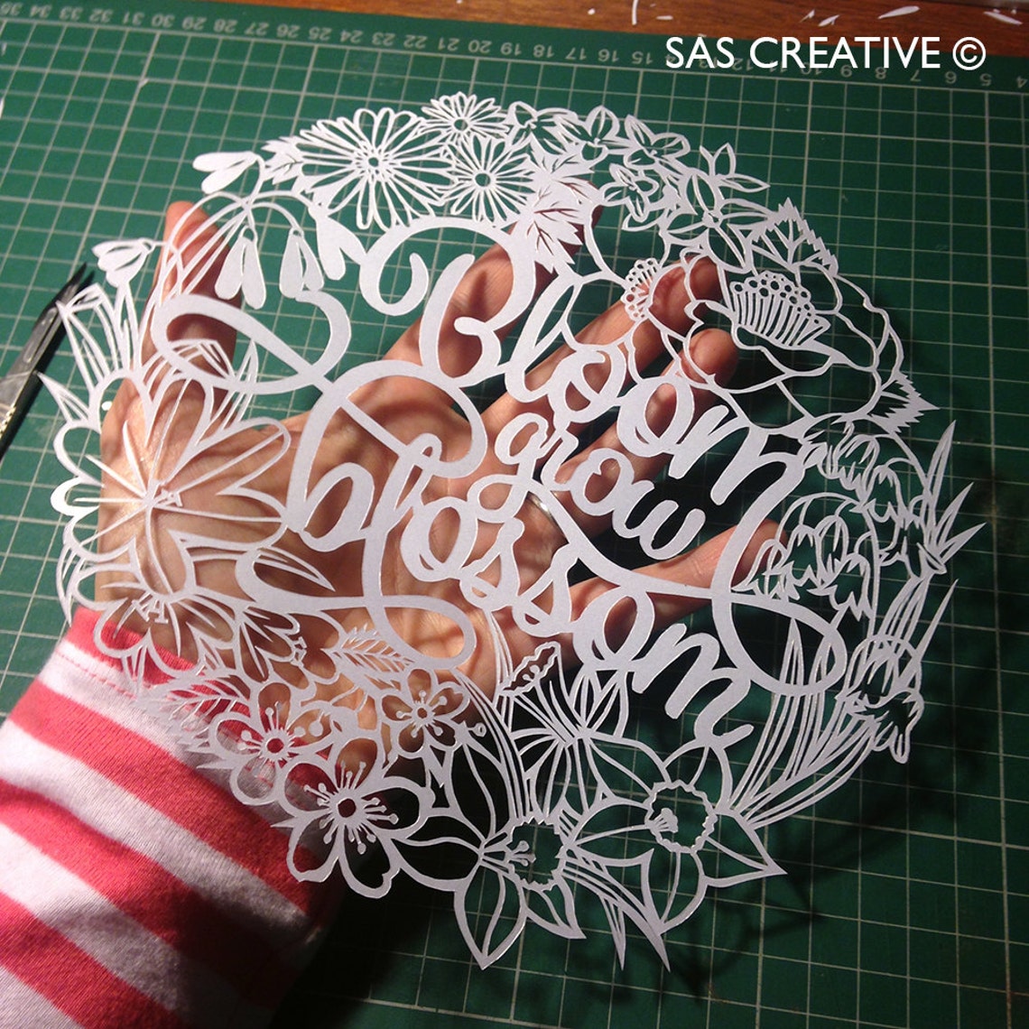 Papercut Template 'bloom Grow Blossom' Spring Easter - Etsy