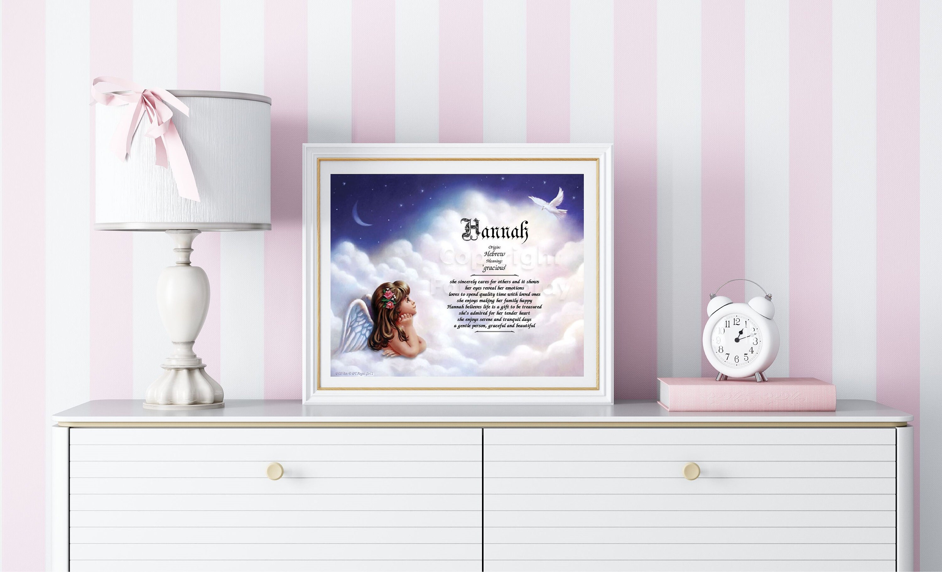 Girl Angel First Name Meaning Gift Print for Little Girl, Daughter ...