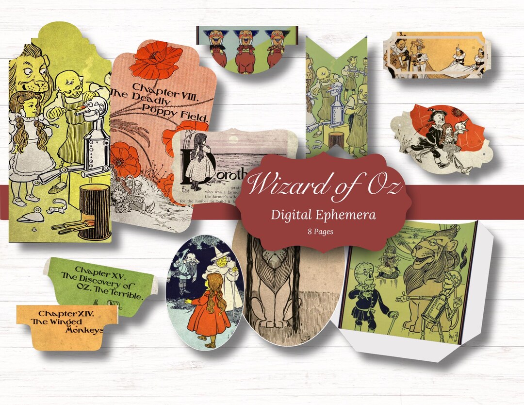 Wizard of Oz Junk Journal Download Kit - 13 Pages - Etsy